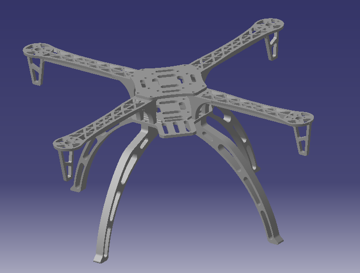 Quadcopter Frame with Lading Gear - makeSEA
